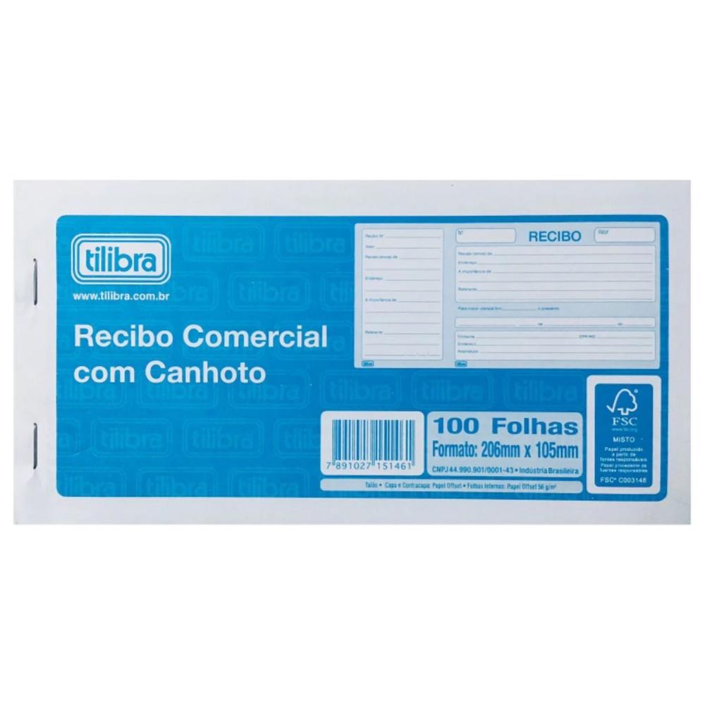 Bloco Recibo Comercial Com Canhoto 100 Folhas - Livrarias Curitiba