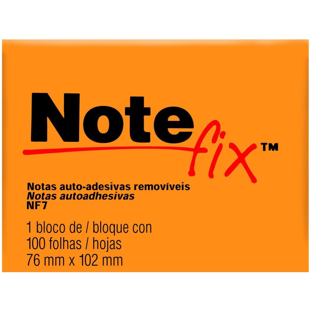 Bloco Note Fix Nf7 100 Folhas Laranja - Livrarias Curitiba