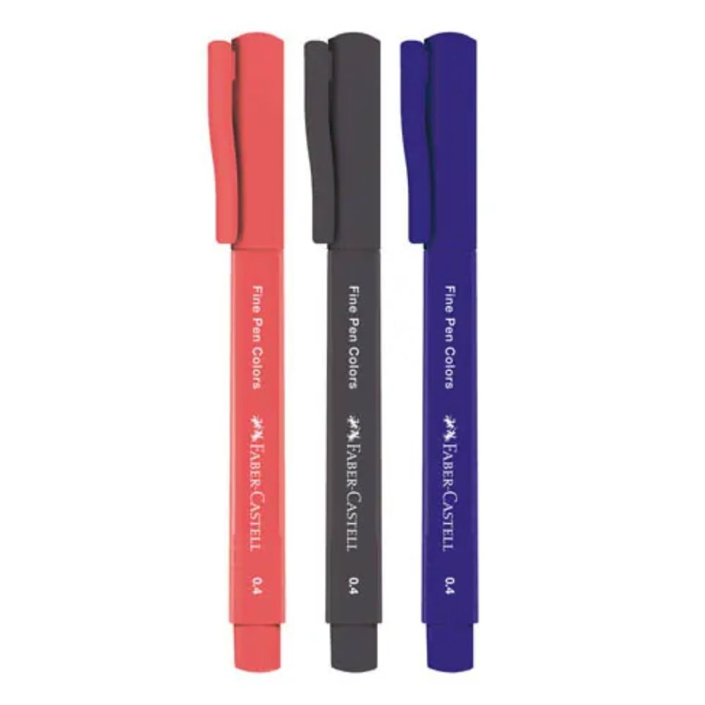 Caneta Hidro Fine Pen 0.4mm Com 3 Colors Faber Blister - Livrarias Curitiba
