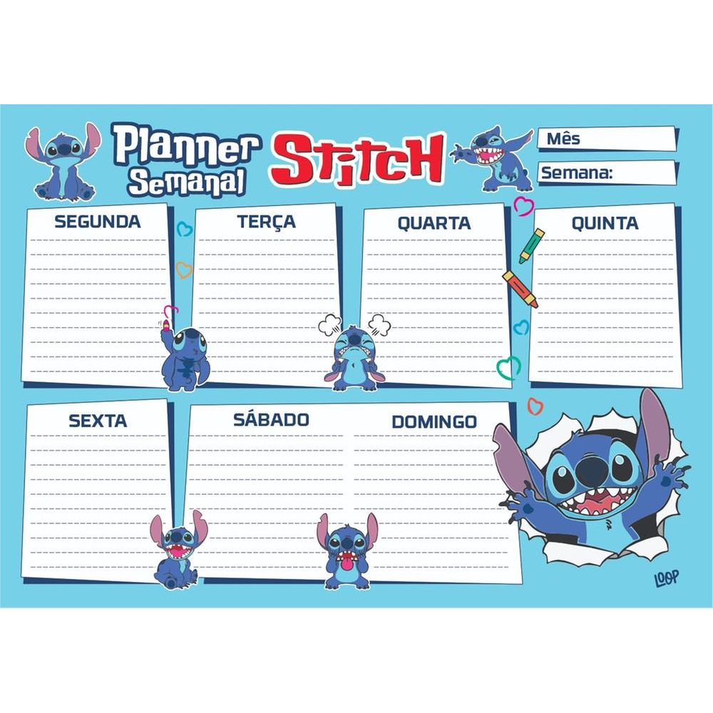 Planner De Mesa Semanal Stitch A4 25folhas - Livrarias Curitiba