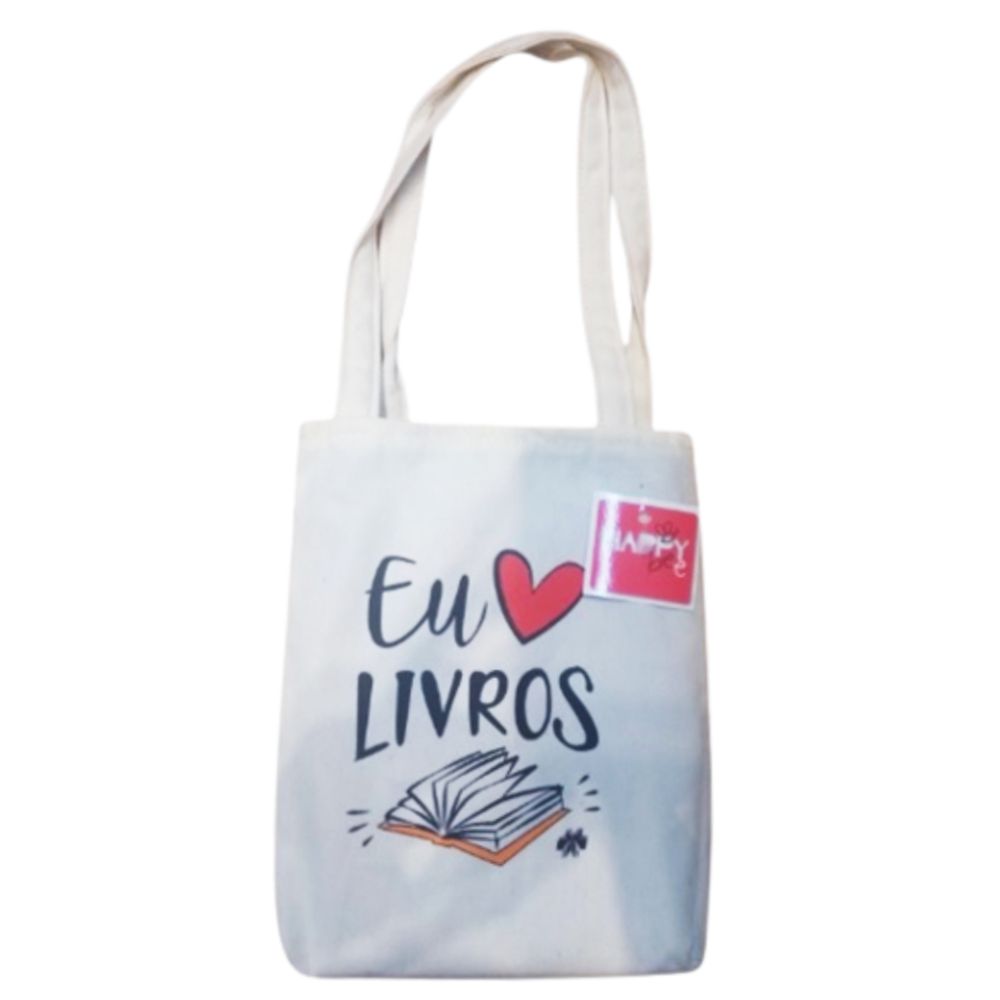 Sacola Tecido Ecobag Eu Amo Livros Em Tecido - Livrarias Curitiba