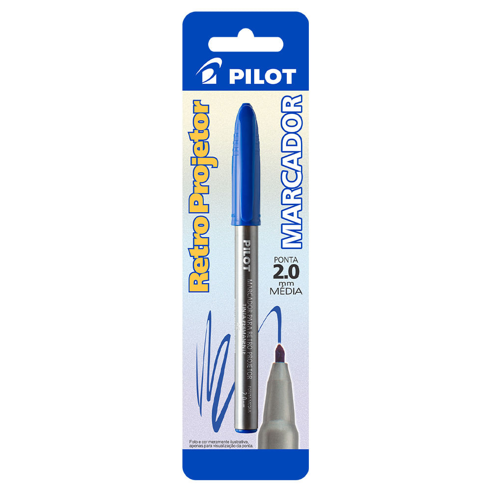 Caneta Retroprojetor Azul - Desconto Aqui