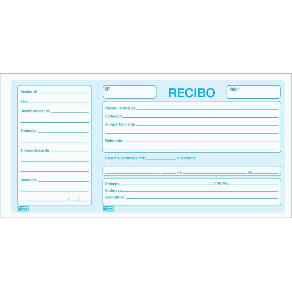 Bloco Recibo Comercial Com Canhoto 100 Folhas - Livrarias Curitiba
