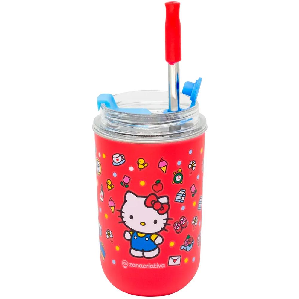 Copo 300ml Neo Hello Kitty Com Canudo Inox Tampa - Livrarias Curitiba